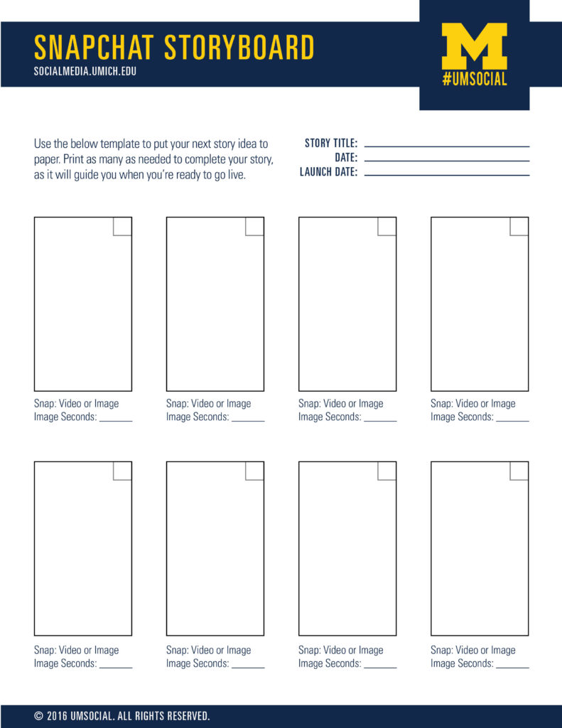 Snapchat Storyboard Template | U-M Social Media